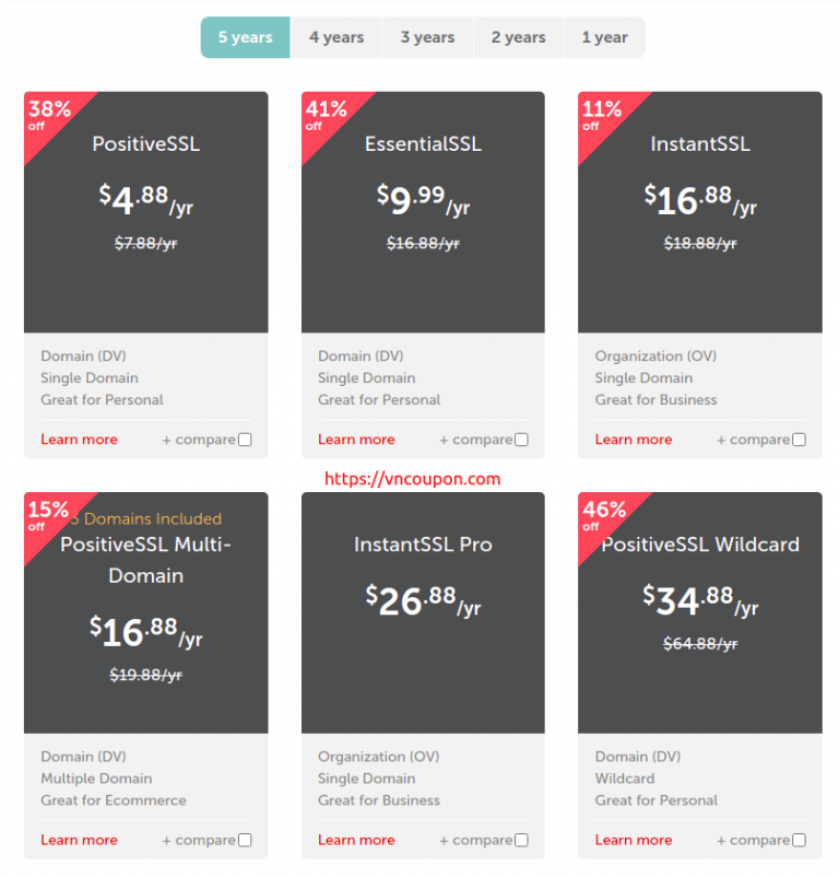 Namecheap - Save up to 46% SSL Certificates from $4.88/year