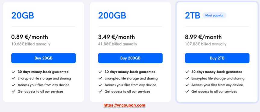 Internxt - LIFETIME Cloud Storage plans with 90% off - VN Coupon