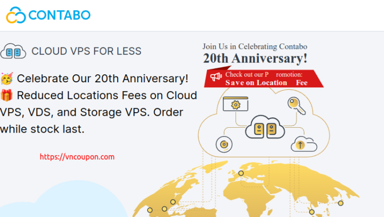 Contabo 20th Anniversary and Special Deals - Reduced Locations Fees